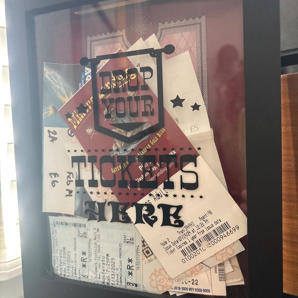 Ticket Shadow Box - Memento Frame - Large 4" Slot on Top of Frame ...