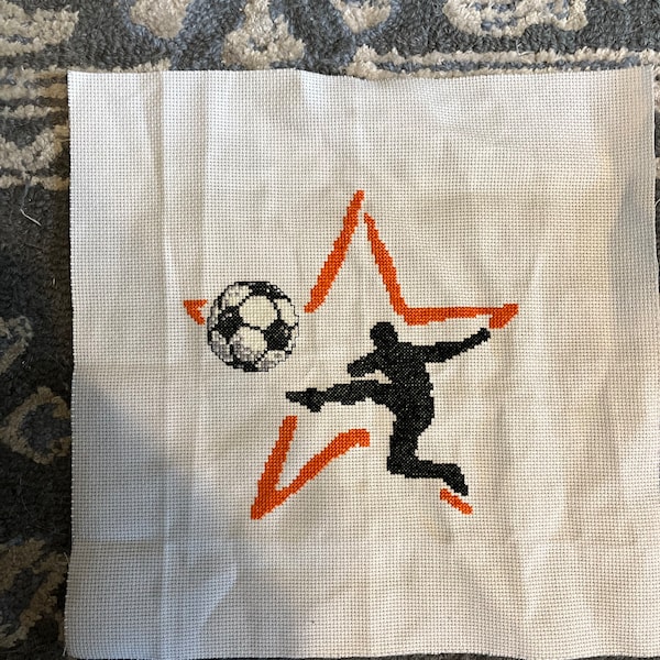 Football Star Cross Stitch Pattern, Modern Soccer Sport Design, Instant ...