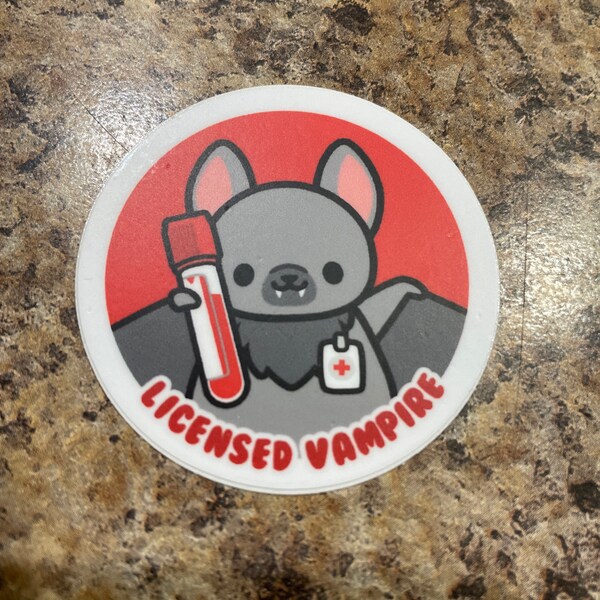 Licensed Vampire Sticker, Phlebotomist Sticker, Nurse Sticker, Blood ...