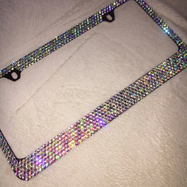 Rhinestone LEOPARD Design ~ Crystal License Plate Frame Bling Handmade ...