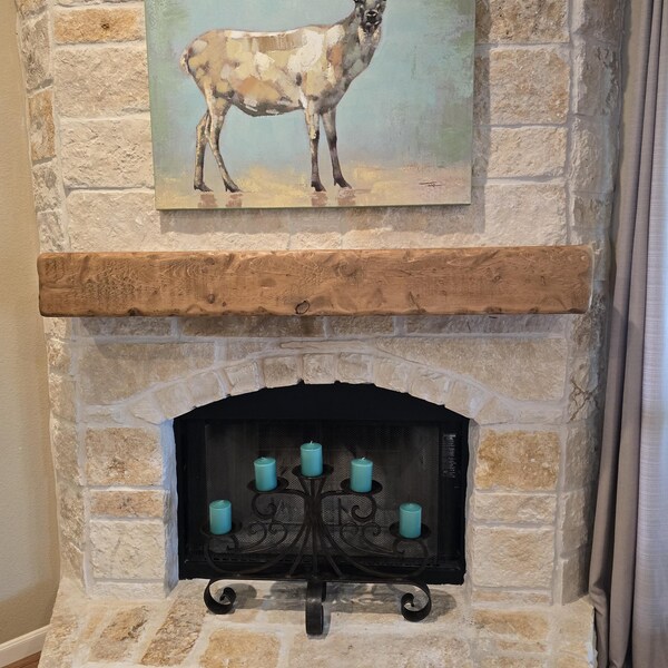 Rustic Fireplace Mantel With Corbels - Hand Crafted Shelf or ...