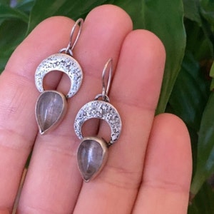 Full Moon Relic Earrings . Sterling Silver. Handmade 'goddess Relics ...