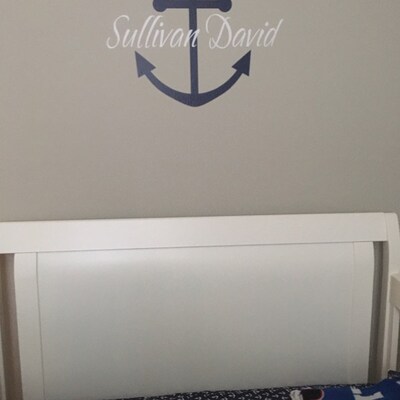 Nautical Name Wall Decal Anchor Wall Decal Custom Name Decal ...