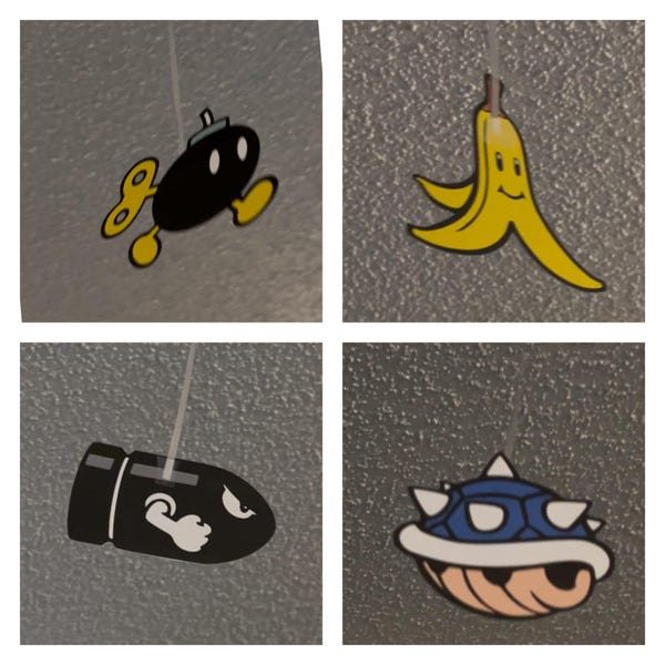 Mario Kart Item Emblem Bundle PNG and SVG Outlines and Coloured Layered ...