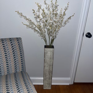 Tall Stacked Rustic Floor Vase/wood Vase/home Decor/decorative Vase ...