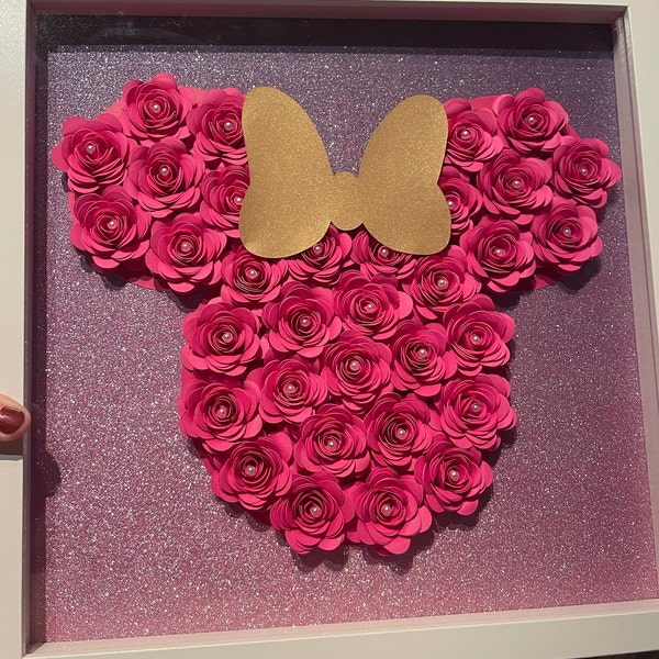Minnie Mouse Shadow Box. Minnie Mouse Paper Flower Shadow Box - Etsy