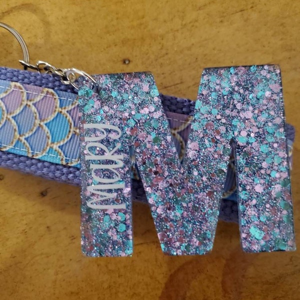 Custom Initial Keychain | Glitter Keychain With Name | Purse Charm ...