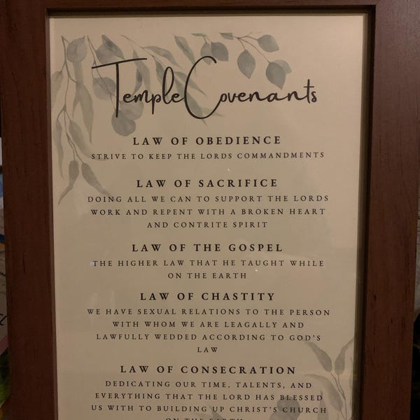 Temple Covenants Printable - DIGITAL DOWNLOAD - Wedding Gift ...