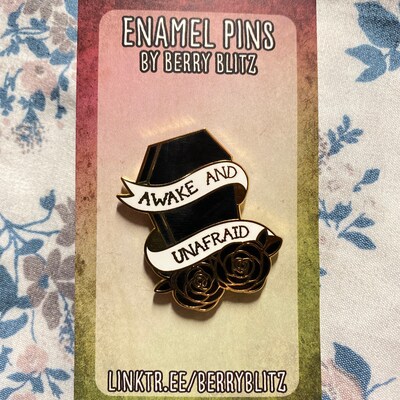 Awake and Unafraid Enamel Pins Emo MCR Lyric Pin Back in Stock - Etsy UK