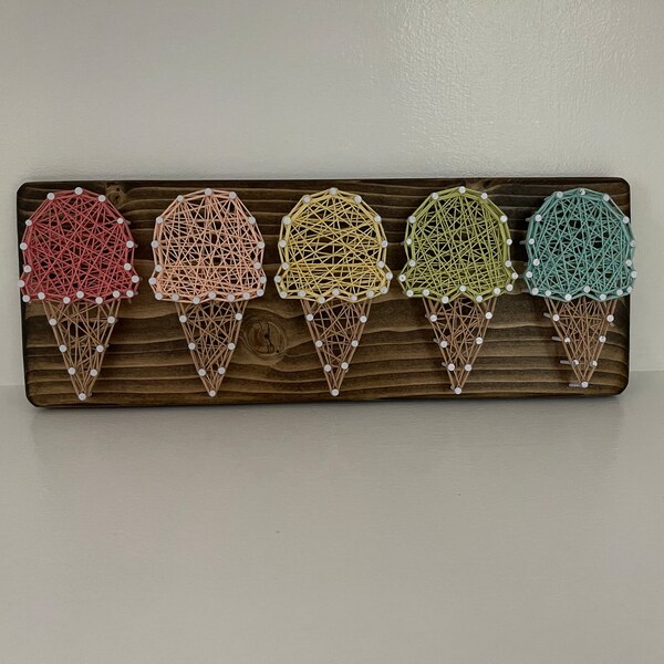DIY Rainbow Ice Cream Cones String Art Kit - Etsy