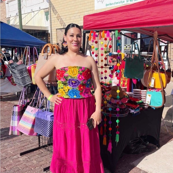 Mexican Embroidered Halter Crop Top. Mexican Embroidered Floral Top ...