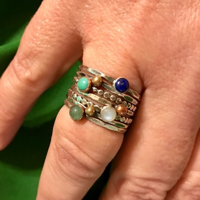 Rustic Stack Ring,sterling Silver, Boho Jewelry,boho Ring, Stack Ring ...