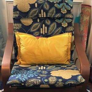 NEW IKEA Poang Chair Cushion Cover Tropical Forest Blue Print - Etsy