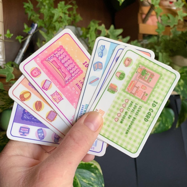 ID Card Aesthetic Vinyl Sticker | Waterproof, Waterbottle, Kawaii ...