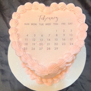 SEPTEMBER 2024 Calendar for Cake Topper Heart or Circle or Square Cake ...
