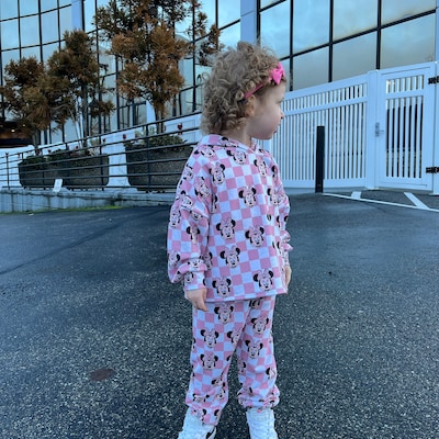 Checker Girl Mouse Print / Vintage Bell Bottoms / Bummies / Lounge Set ...