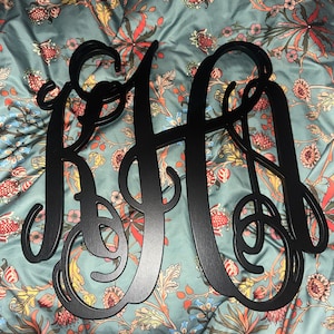Large Wooden Monogram Cutout Wall Hanging Door Hanger Wedding Monogram ...