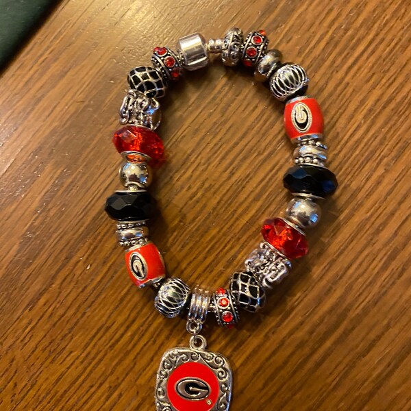 Collegiate Bracelet With Dangle Charm - Etsy