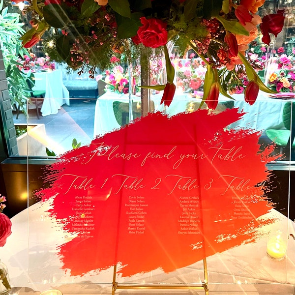 Personalised Wedding Table Plan Sign Acrylic Poster Print Entrance ...