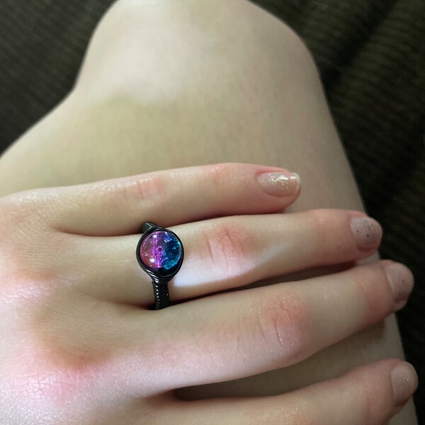 Black Lava Rock Essential Oil Ring Diffuser, Aromatherapy, Crystal ...