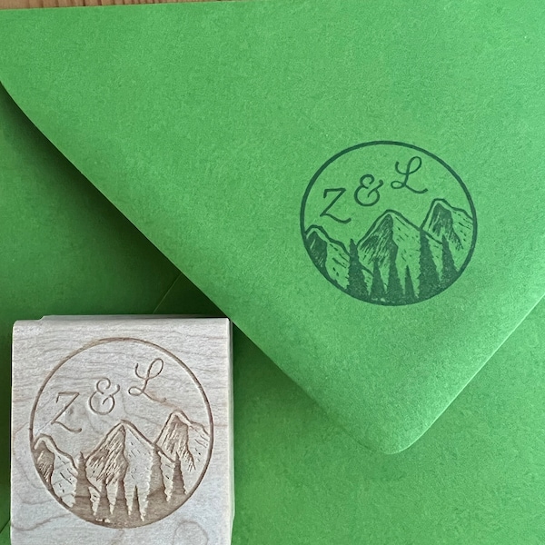 Wedding Stamp - Wedding Logo Stamp - Monogram Wreath Wedding Stamp ...