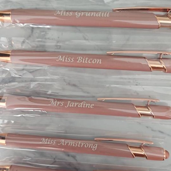 Personalised Gold and Black Retractable Ballpoint Pen, Gift for Him ...