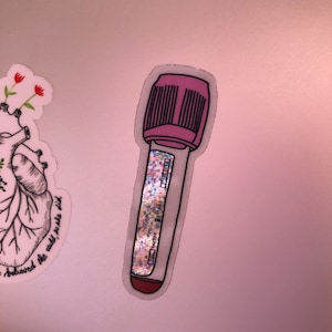 Blood Collection Tube, Glitter Holo Science Sticker, Geekery, Gift for ...