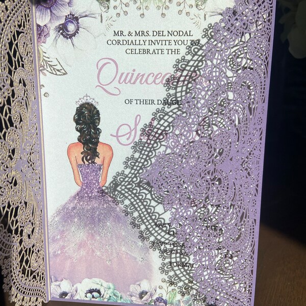 Glitter Champagne Gold Disney Princess Invite Hollow Girl Horse Rose ...