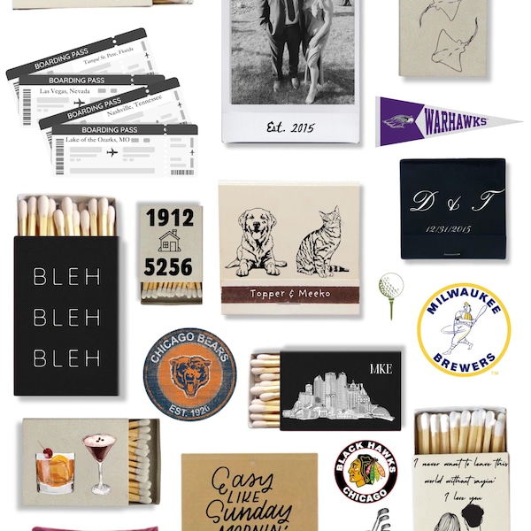 Custom Matchbook Art Print Template, Printable DIY Matchboxes Poster, 1 ...