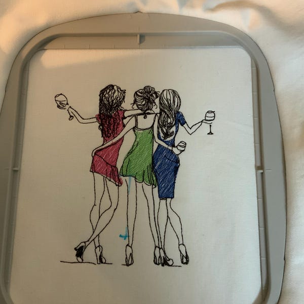 Girls Embroidery Design, Best Friends Girlfriends and Party Motif ...