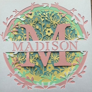 3D Split Monogram A-Z Shadow Box, Custom Name, Alphabet Family Name SVG ...