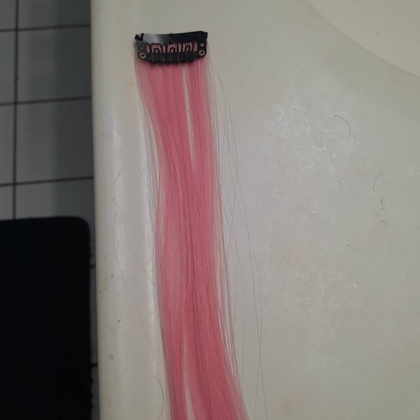 Hair Extension Clip in - Baby Light Pastel Pink Wavy Hair Extension ...