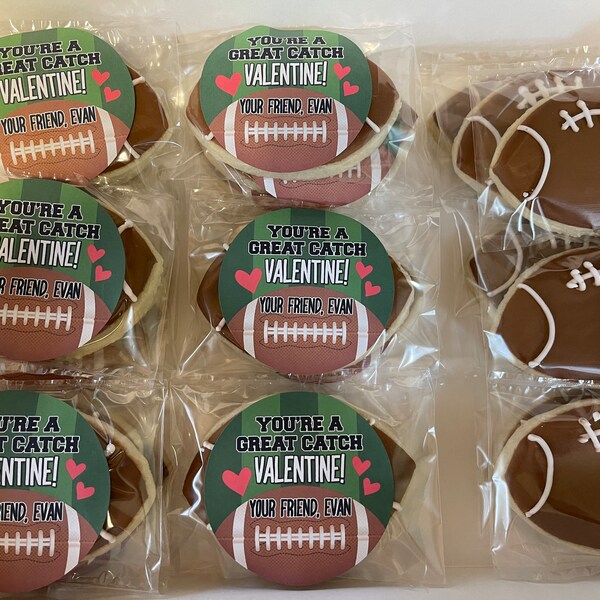 Football Valentine Stickers - Sports Valentine's Day Treat Labels - All ...