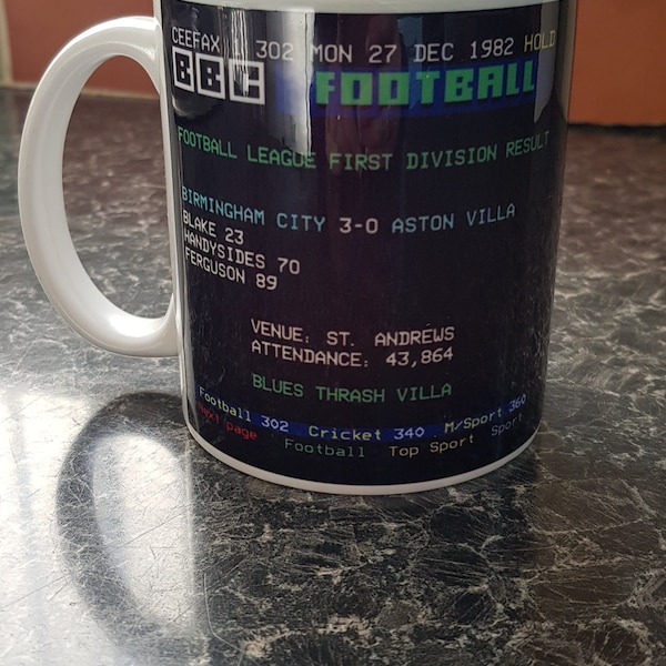 Personalised Retro Ceefax Mug Teletext Sports Coffee / Football Match ...