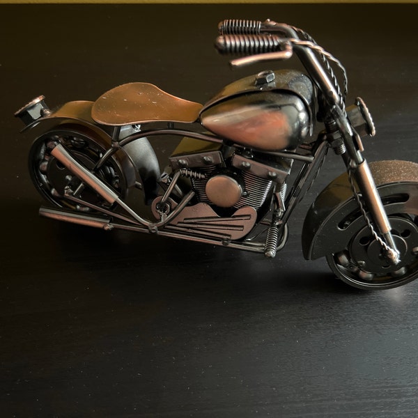 Handmade Scrap Metal Motorcycle Model: Copper Finish Biker Decor - Etsy