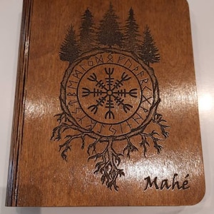 Wooden Notebook With Natural Leather / A5 / Wood Book Personalized ...