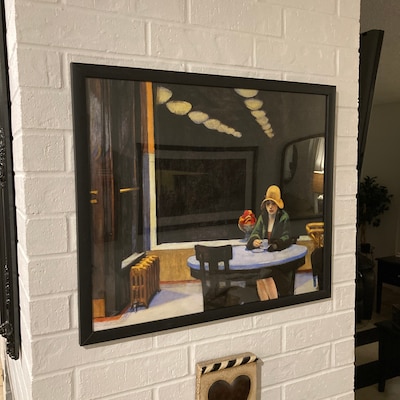 Edward Hopper Automat Lady Seated Cafe Bar Gold Hat Vintage Poster ...