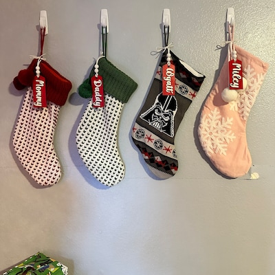 Personalized Christmas Stocking Tag Stocking Tag With Beads - Etsy