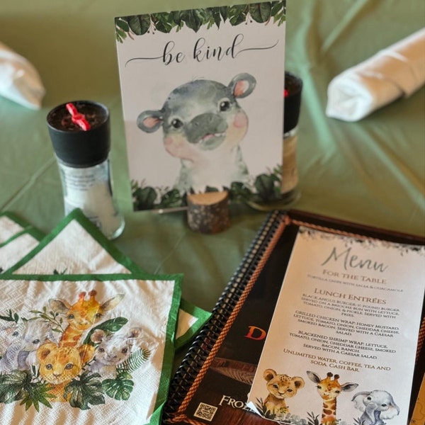 Safari Menu, Editable PDF, Safari Baby Shower Menu, Printable ,jungle ...