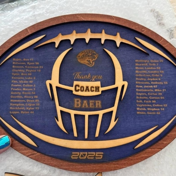 Football Coach Gift Plaque - Personalized Football Present - Etsy