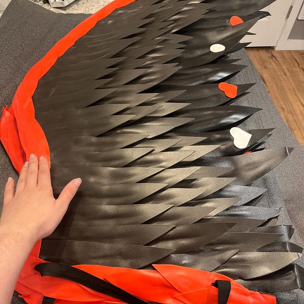 Husk Wings, Black, Red Angel Wings Costume, Hazbin Hotel, Cosplay - Etsy