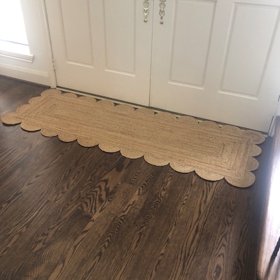 Scalloped Runner Rug, Jute Scallop Rug, Jute Runner Rug, Natural Jute ...