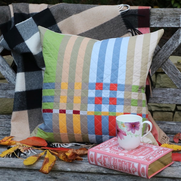 Handloomed Quilt PDF Pattern – Modern Plaid Quilt in Cushion, Throw and ...