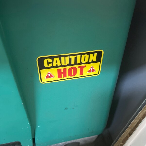 Caution Hot Sticker Safety Stickers Car Machine Warning Burner Surface ...