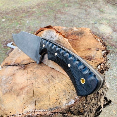 Custom Buck Ranger 112 Lockback Knife With Custom White Mop/obsidian ...