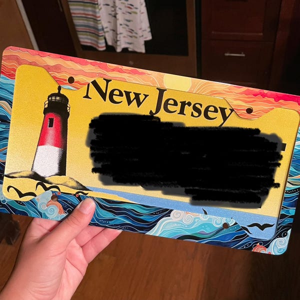 Light Blue Seashells Beachy License Plate Frame Ocean Vanity Car Tag ...