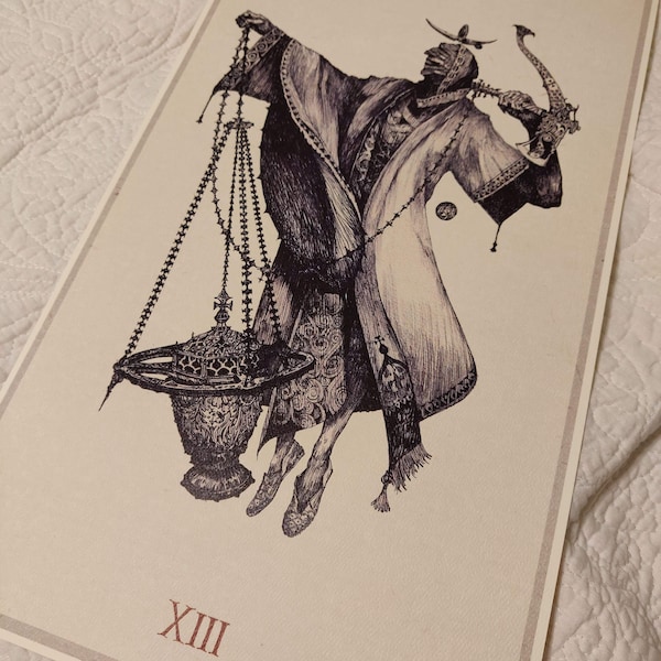 11 JUSTICE Tarot Illustration Premium Print on 100 Lb. Cream Felt Paper ...