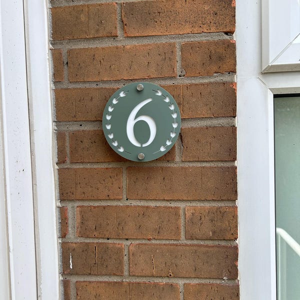 Modern Round Door Number Sign, House Number Plaque - Etsy
