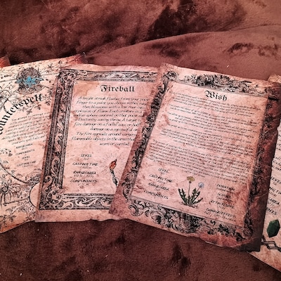 Parchment Spell Scroll Props for Dungeons and Dragons - Etsy