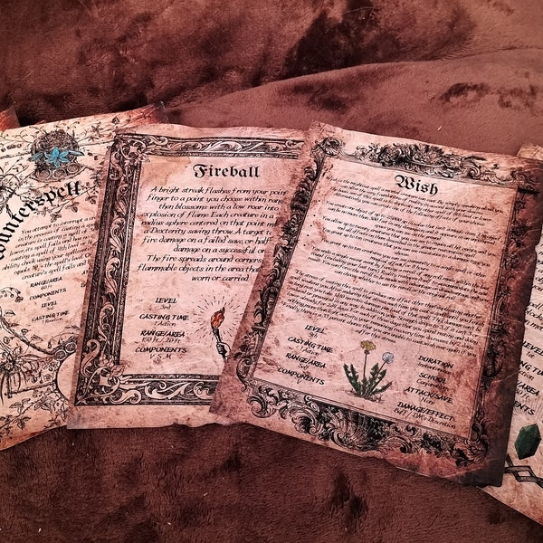 Parchment Spell Scroll Props for Dungeons and Dragons - Etsy
